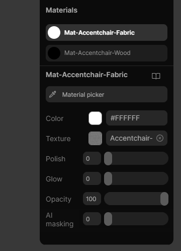 How to edit an object's color and materials