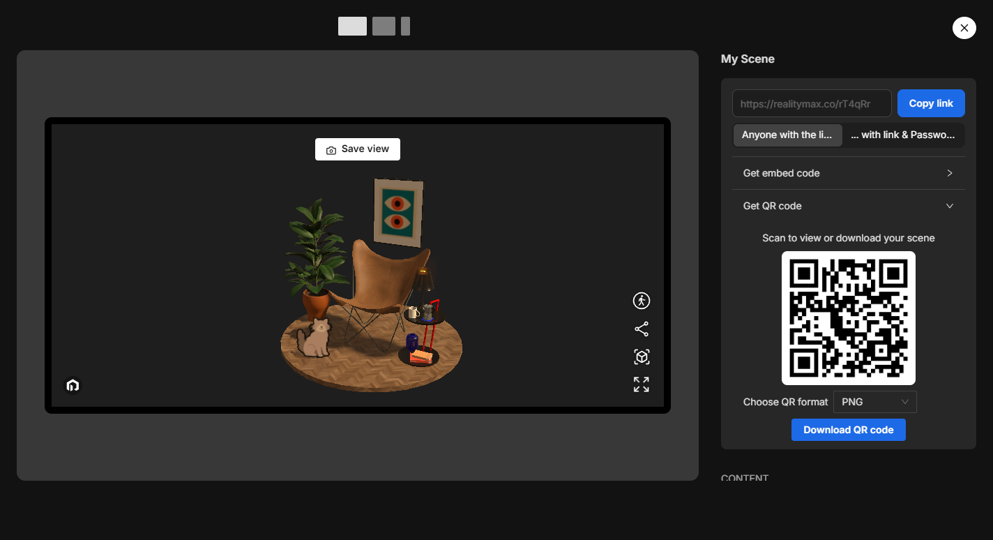How to share a scene via QR code