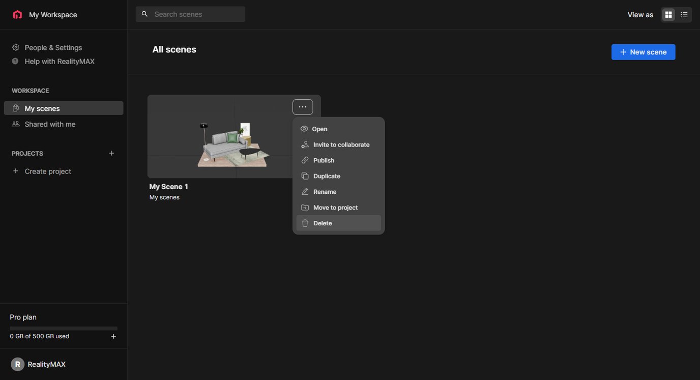 How to delete a scene